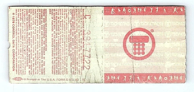 GRATEFUL DEAD BIGLIETTO Del Concerto 18 Novembre 1978 Chicago Illinois ...