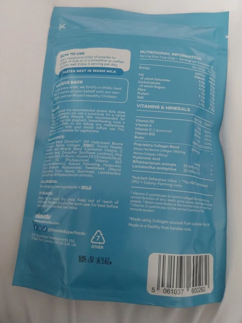 ELEVATE MULTI COLLAGEN Superblend Chocolate Flavour 240g £21.49 ...