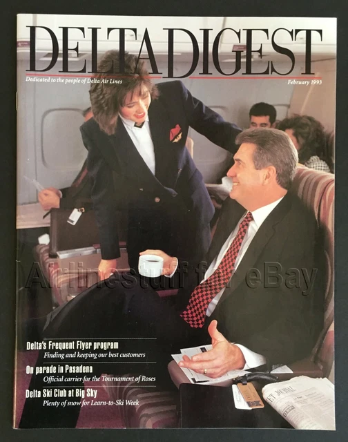 DELTA AIR LINES Digest MAGAZINE FEB 1993 airways ad Rose Parade ...