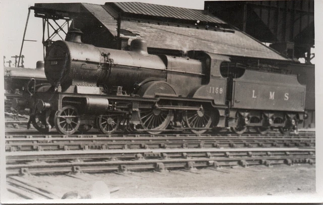 LMS CLASS 4P 4-4-0 No 1159 at UNKNOWN MPD R/PHOTO POSTCARD SEE SCAN £1. ...