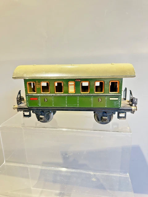 MARKLIN O GAUGE 17260 2 axle saloon coach #1727 - unboxed green great ...
