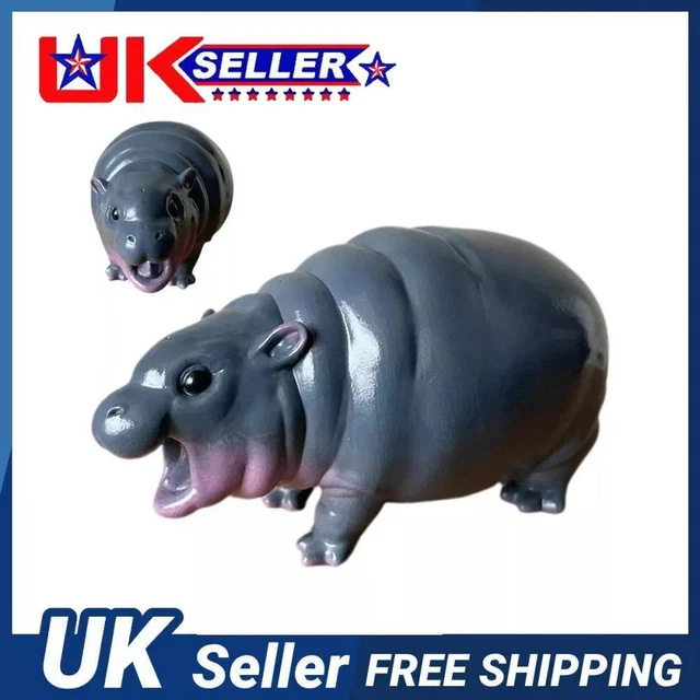MOO DENG TOY ,Moo Deng Hippo,Bouncy Pork Pygmy Hippo Statue,Hippo Resin ...