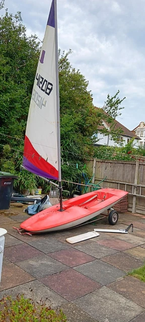 TOPPER SAILING DINGHY complete with launching trolley and ready to sail ...
