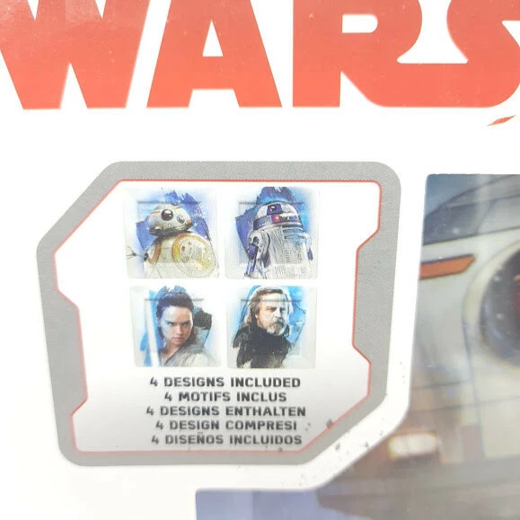 STAR WARS MELAMINE 4 Plate Set - The Last Jedi - Bb8 R2D2 Rey Skywalker ...