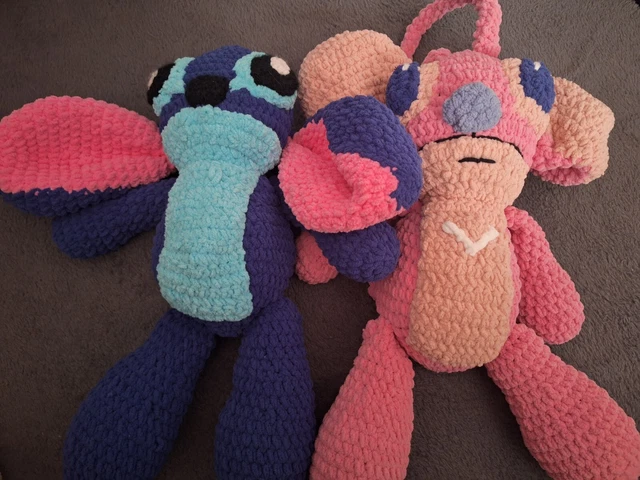 CROCHETED DISNEY STITCH And Angel Teddies £22.99 - PicClick UK