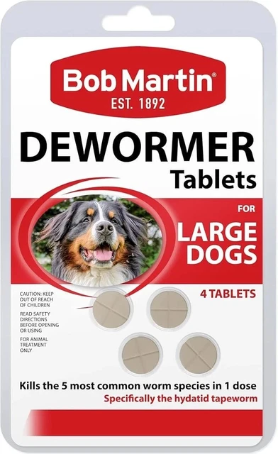 WORMING TABLETS FOR Dogs 40G Kills 5 Worms 1 Dose Chewable Liver Flavor ...