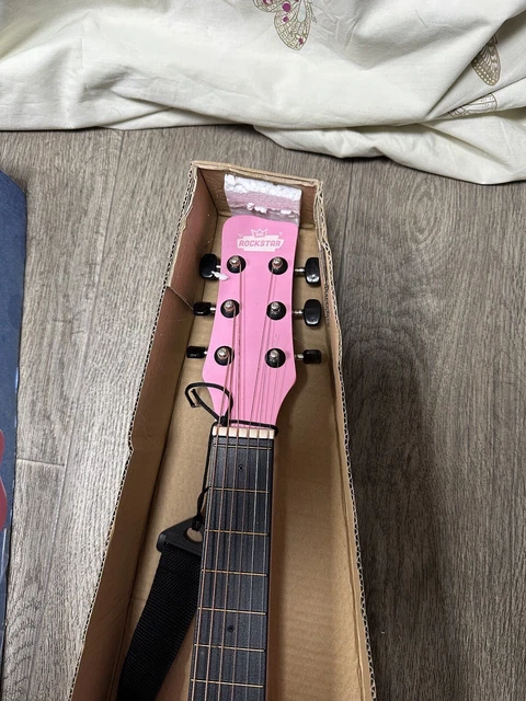 ROCKSTAR JNR 75CM Acoustic Guitar Pink Kids Play Toy Musical Instrument ...