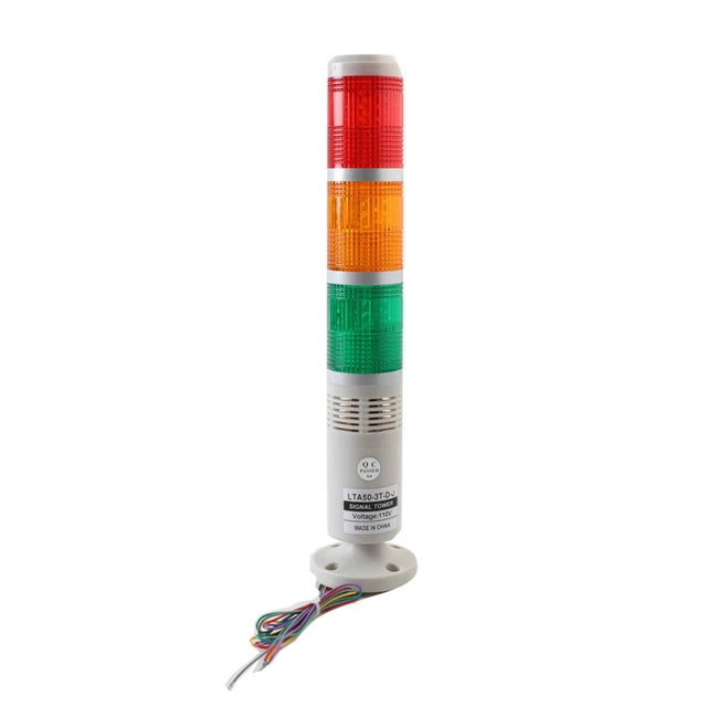 TOWER WARNING LAMP Stack Light LED Industrial Signal Light 110V Red ...