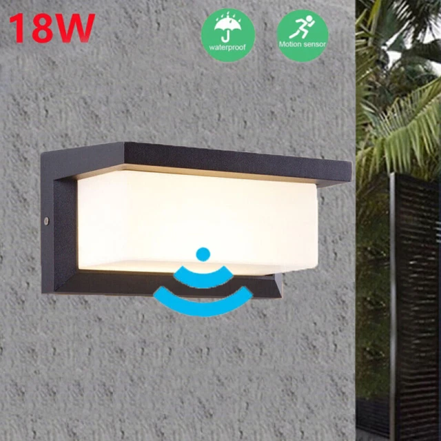 LED WANDLEUCHTE AUSSENLEUCHTE mit Bewegungsmelder Anthrazit Sensor ...