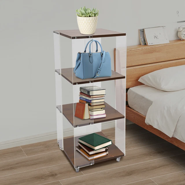 360° ROTATING BOOKSHELF 3 Tier Bookcase Storage Shelf Freestanding ...