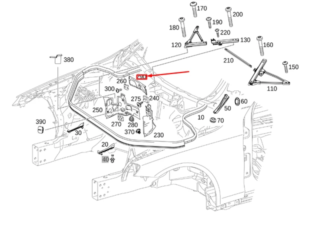 MB S W222 Engine Compartment Top Center Partition RHD A2226209201 NEW ...
