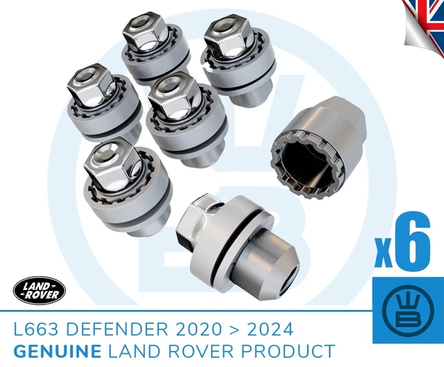 LAND ROVER DEFENDER 130 2020-2024 alloy wheel lock nuts genuine LR set ...