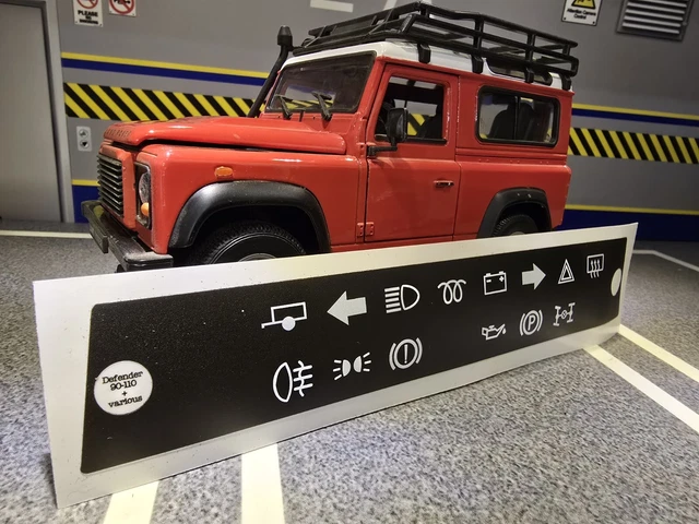 DASH PANEL WARNING Light Decal ONLY Land Rover Defender V8 late TDi TD5 ...