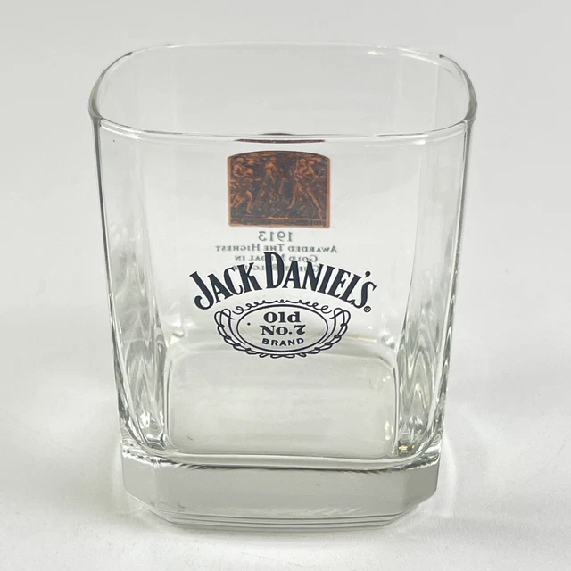 JACK DANIELS OLD No 7 Square Whiskey Glass Ghent Belgium 1913 Award £13 ...