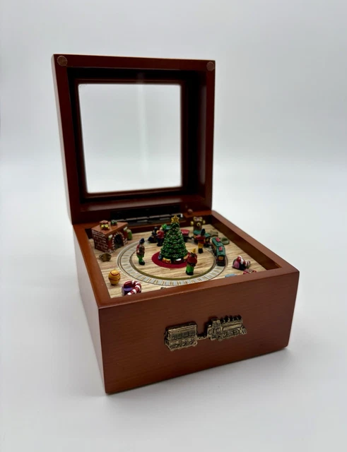 MR CHRISTMAS TRAIN Music Box 4” Jingle Bells Works Holiday Tree ...
