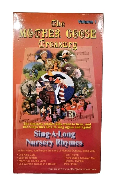 MOTHER GOOSE TREASURY VHS Nursery Rhymes Children Video Songs Vol 1 & 2 ...