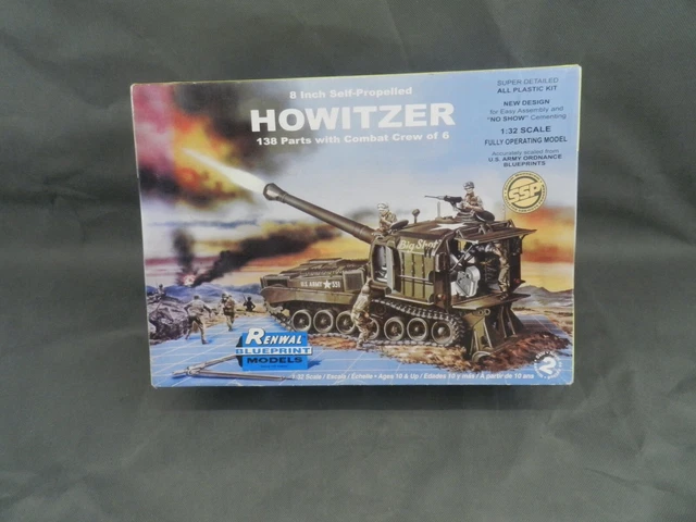 RENWAL FULLY OPERATING 8 Inch Howitzer Self Propelled Model Kit 85-7855 ...