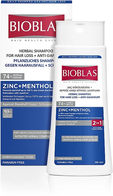 BIOBLAS ANTI-HAARAUSFALL GEGEN Schuppen Zink Pyrithion Shampoo - 360ml ...