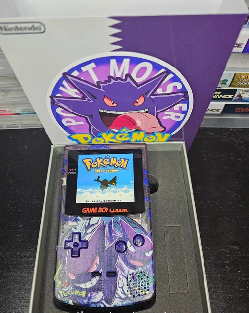 NINTENDO GAME BOY Color GBC Custom Pokemon Gengar / Haunter IPS Backlit ...
