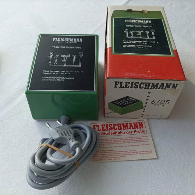 FLEISCHMANN H0/N NR. 6705 Trafo Lichttrafo 220 Volt 42 VA Wechselstrom ...