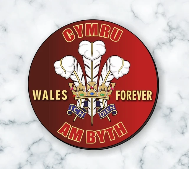 PRINCE OF WALES feathers - Cymru am Byth/Wales Forever! Coaster £4.20 ...