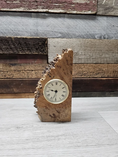 CHARLES ELKAN BURL Wood Desk Clock Bookend Style A2 £23.92 - PicClick UK