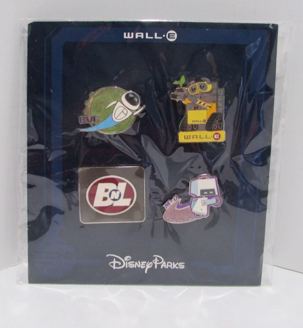 DISNEY PARKS PIXAR Wall-e Booster 4 Pin Set 2014 M-O, Eve, BNL SEALED ...