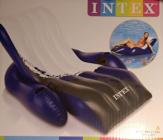 INTEX FLOATING RECLINER Lounge Relax Liege Luftmatratze Schwimmsessel ...