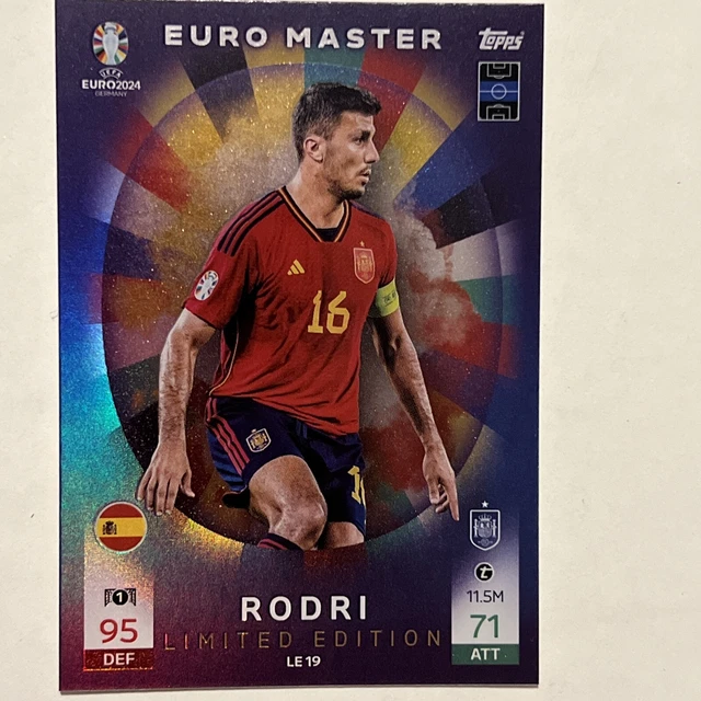MATCH ATTAX UEFA Euro 2024 Le 19 Rodri (Spain) Limited Edition Mint £0. ...
