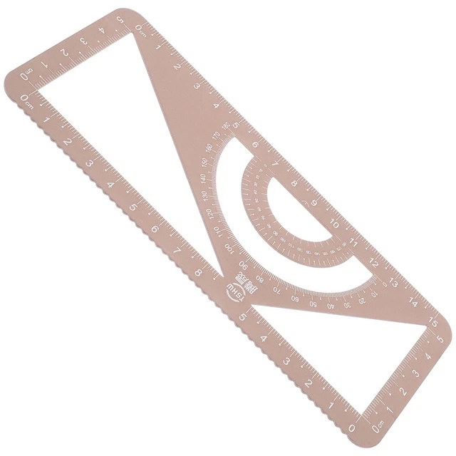 METAL OFFICE ARCHITECT Scale Ruler Protractor for Geometry Stencil ...