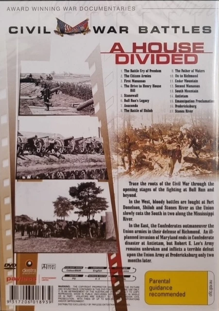 A HOUSE DIVIDED Civil War Battles (DVD) Rare OOP, All Regions PAL - New ...