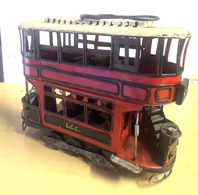 LOVELY LARGE TIN Plate Model Of A Double Decker L.c.c. Tram £37.12 ...