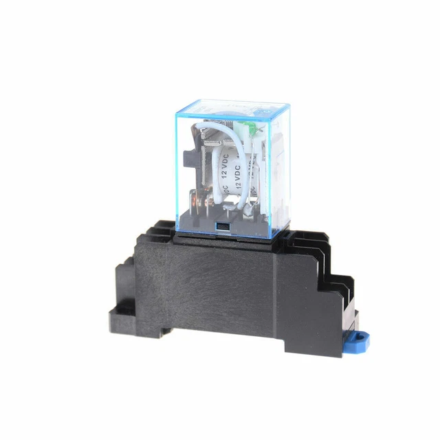 HAT RAILS RELAY plug-in relay contactor relay contactor 12V 10A 8Pin ...