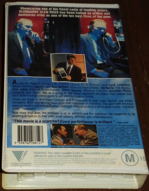 GLENGARRY GLEN ROSS Vhs Rare 1992 Al Pacino,Alec Baldwin,Ed Harris ...