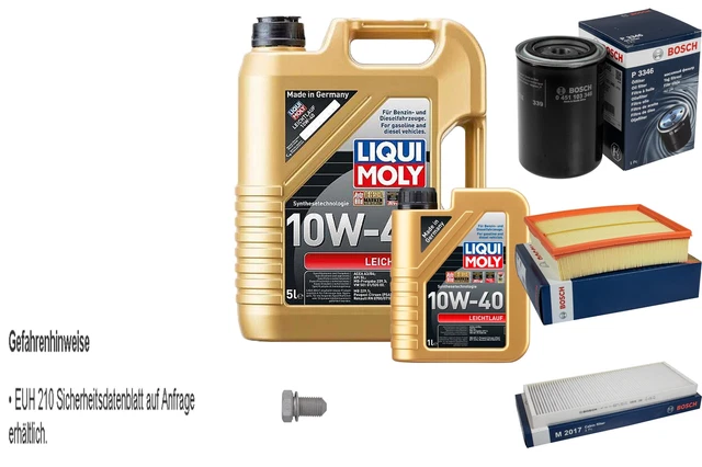 BOSCH KIT D'INSPECTION 6L Liqui Moly Bon fonctionnement 10W-40 pour EUR 95,74 - PicClick FR