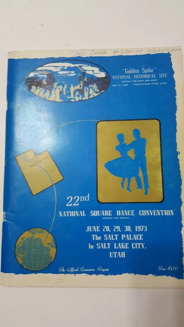 22ND NATIONAL SQUARE Dance Convention Program Book 1973 Salt Lake City ...