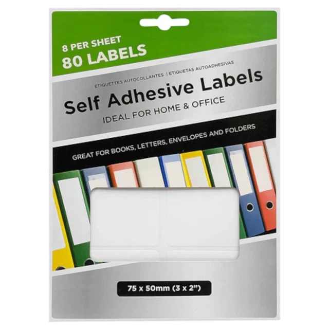 SELF ADHESIVE LABELS Postage Name Tags Sticky Stickers Sheets 80Pc ...