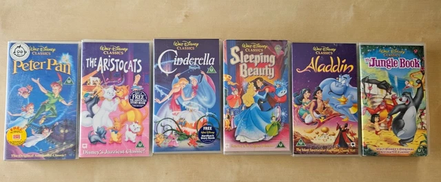 DISNEY CLASSICS 6X VHS Bundle inc Sleeping Beauty, Cinderella, Jungle ...