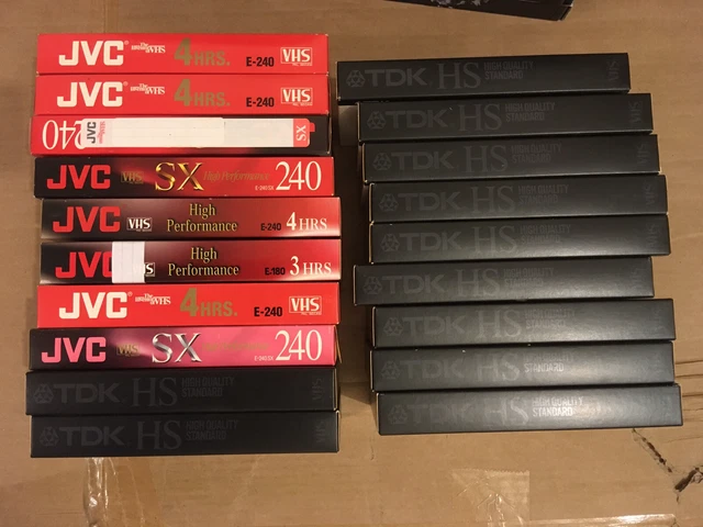 19 X USED Blank VHS Video Cassettes E240/E180 Tapes TDK/JVC £24.00 ...