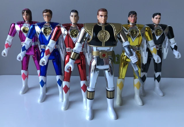 1995 BANDAI MIGHTY Morphin Power Rangers Movie Auto Morphin Chrome ...