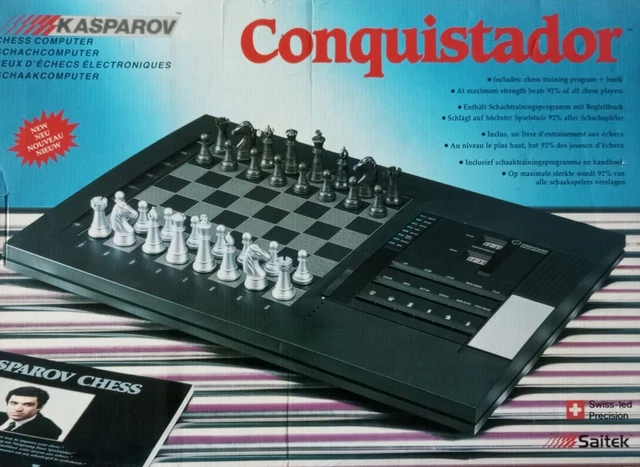 SAITEK KASPAROV CONQUISTADOR Chess Computer Electronic Chess Set Rare ...