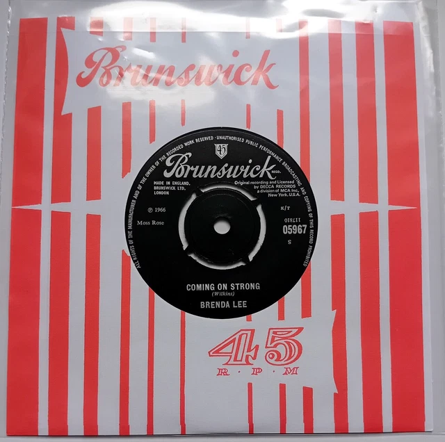 BRENDA LEE - Coming On Strong / You Keep Coming Back To Me 7" 1966 BR ...