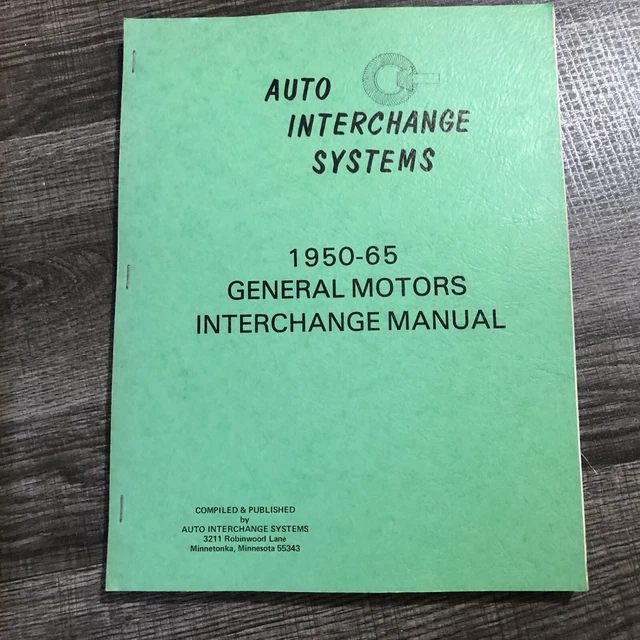 VTG 1950-65 GENERAL Motors Parts Auto Interchange Systems Manual ...