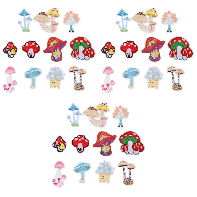 33 PZ SCARPE applique toppa per funghi in tessuto toppe ricamate EUR 19 ...