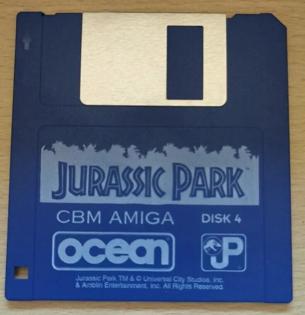 COMMODORE AMIGA JURASSIC Park Video Game CBM Ocean Disc 4 Only - Tested ...