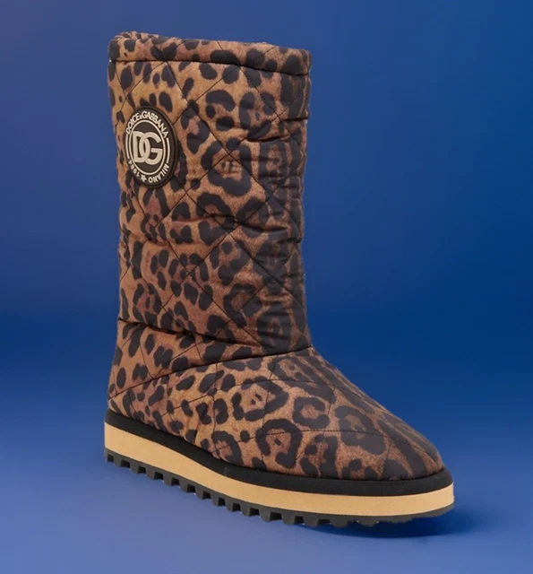 $995 DOLCE & GABBANA City Quilted Leopard-Print Boots Size 44 £267.53 ...