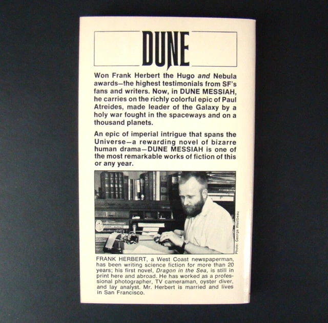 DUNE MESSIAH BY Frank Herbert 1970 Berkley Sci-Fi Fantasy Novel Rare ...