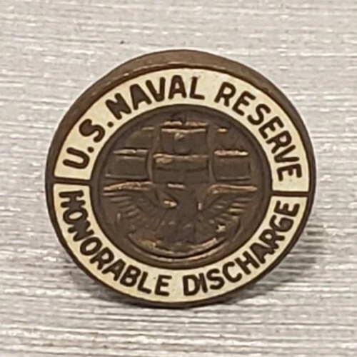 WWII US NAVAL Reserve Honorable Discharge Lapel Button Pin Navy Ww2 £9. ...