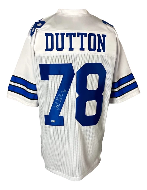 JOHN DUTTON DALLAS Signé Blanc Football Jersey SPORTS Integrity EUR 88 ...