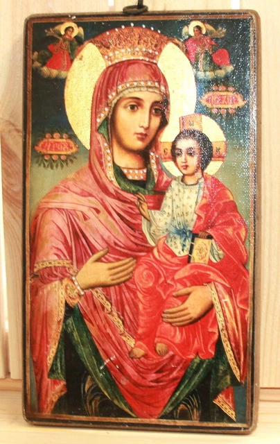HAND MADE ORTHODOX icon Jesus Christ child The Virgin Mary £84.69 ...